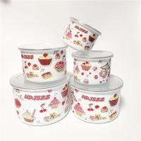 China Daily Using Enamel Container Set Enamel Mixing Bowl Multipurpose Tableware Food Storage for sale