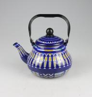 China 250ml 350ml 500ml 650ml 740ml 1250ml 1400ml Capacity Customized Color Shining Coated Tea Coffee Pot Enamel Kettle for sale