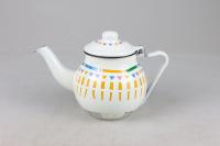 China 250ml 350ml 500ml 650ml 740ml 1250ml 1400ml Capacity Customized Color Shining Coated Tea Coffee Pot Enamel Kettle for sale