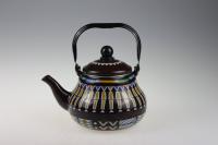 China 250ml 350ml 500ml 650ml 740ml 1250ml 1400ml Capacity Customized Color Shining Coated Tea Coffee Pot Enamel Kettle for sale