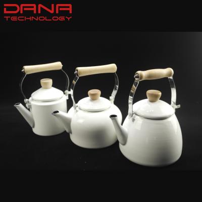 China 1400ml Flower Theme Enamel Water Kettles Enamel Teapot For Tea Brewing Sessions for sale