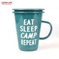 China Handmade Multi Size Enamel Mugs Tumbler Customize Logo with Handle 304 Stainless Steel Rolled Edge Rim Included for sale