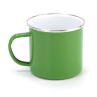 China Sublimation Outdoor Camping Enamel Coffee Mug 11oz 350ml Stainless Silver Rim Christmas Gifts for sale