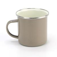 China Sublimation Outdoor Camping Enamel Coffee Mug 11oz 350ml Stainless Silver Rim Christmas Gifts for sale