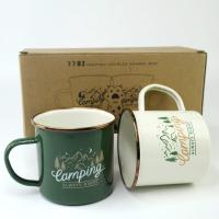 China Iron 350ml Custom Multicolor Stock 12oz Sublimation Blank DIY Campfire Camping Vintage Gift Coffee Enamel Mug for sale