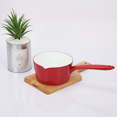 China Enamel Carbon Steel Saucepan Nonstick Metal Milk Pot 350ml 550ml 850ml 1150ml 1650ml for sale
