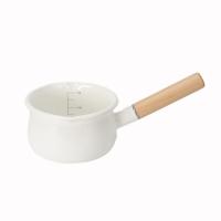 China Enamel Saucepan Cooking Pots With Wood Handle 20cm 12cm 14cm 16cm 18cm for sale