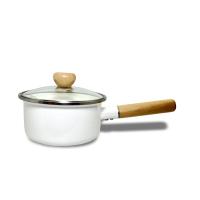China 14cm 16cm 18cm 20cm 12cm Enamel Steel Saucepan Pot For Milk Noodle for sale