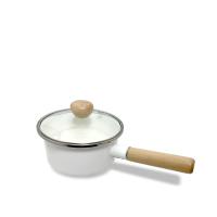 China 14cm 16cm 18cm 20cm 12cm Enamel Steel Saucepan Pot For Milk Noodle for sale