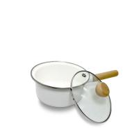 China 14cm 16cm 18cm 20cm 12cm Enamel Steel Saucepan Pot For Milk Noodle for sale
