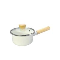 China 14cm 16cm 18cm 20cm 12cm Enamel Steel Saucepan Pot For Milk Noodle for sale