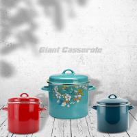 China 80000pieces per year Customized Logo Enamel Giant Casserole Enamelled Steel Metal Large Capacity Cooking Pot Food Warmer for sale