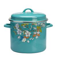 China 80000pieces per year Customized Logo Enamel Giant Casserole Enamelled Steel Metal Large Capacity Cooking Pot Food Warmer for sale