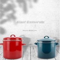 China 80000pieces per year Customized Logo Enamel Giant Casserole Enamelled Steel Metal Large Capacity Cooking Pot Food Warmer for sale