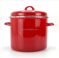 China 80000pieces per year Customized Logo Enamel Giant Casserole Enamelled Steel Metal Large Capacity Cooking Pot Food Warmer for sale