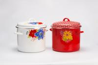 China 80000pieces per year Customized Logo Enamel Giant Casserole Enamelled Steel Metal Large Capacity Cooking Pot Food Warmer for sale