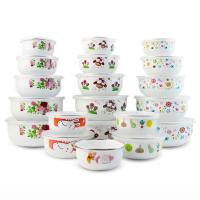 China Health Care Enamel Food Storage Bowl Sets Steel Containers Fruit Salad Mixing Bowls for sale