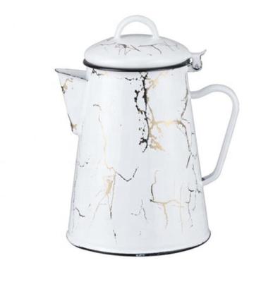 China Daily Outdoor Enamel Camping Coffee Pot Blue Speckled Color Classical Style Capacity Options 12L 16L 17L 21L 28L for sale