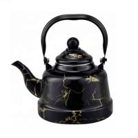 China Thickness 0.8mm Enamel Tea Kettle Teapot 0.7L 1.1L 1.5L 2.5L Kitchen Cookware Drinkware Gold Flower Decal Decoration for sale