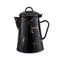 China Thickness 0.8mm Enamel Tea Kettle Teapot 0.7L 1.1L 1.5L 2.5L Kitchen Cookware Drinkware Gold Flower Decal Decoration for sale