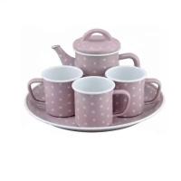 China Carbon Steel 800ml Enamel Teapot Vintage Antique Enamel Kettle Tea Set Sample 7 to 10 Days Delivery for sale