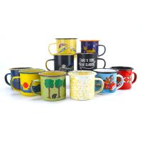China Rolled Rim Sublimation Tumbler Enamel Camping Tea Cup Mugs Thickness 0.5mm Custom Logo for sale