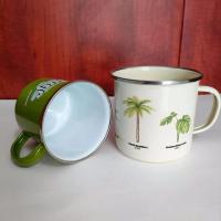China Handmade Enamel Mugs Custom Color Printing Travel Mug Coffee Milk Tea Cup for sale