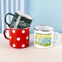 China Handmade Enamel Mugs Custom Color Printing Travel Mug Coffee Milk Tea Cup for sale