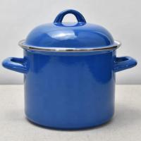 China Daily Carbon Steel Enamel Giant Pot with Double Handles Featuring Glasslid Enamel Lid Supporting Health Care for sale