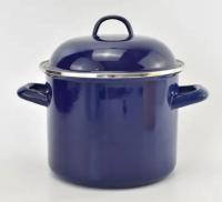 China Daily Carbon Steel Enamel Giant Pot with Double Handles Featuring Glasslid Enamel Lid Supporting Health Care for sale