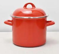 China Daily Carbon Steel Enamel Giant Pot with Double Handles Featuring Glasslid Enamel Lid Supporting Health Care for sale