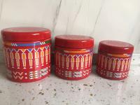China Customized Color Enamel Metal Food Storage Pot Keeper Catcher 450ml 750ml 1100ml for sale
