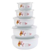 China Eco Friendly Enamel Ice Bowl Metal Steel Fresh Keeping Food Storage Bowl with PP Lid for sale