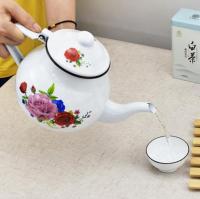 China Flower Theme Enamel Kettle Set Water Cup Set 250ml 350ml 500ml 650ml 740ml 1250ml 1400ml for sale