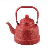 China Kitchen Product Enamel Kettle Carbon Steel Material Featuring Flower Theme In 1.1L 1.7L 2.5L Sizes With Decals for sale