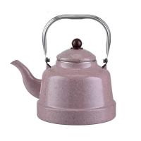 China Kitchen Product Enamel Kettle Carbon Steel Material Featuring Flower Theme In 1.1L 1.7L 2.5L Sizes With Decals for sale