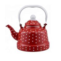 China Enamel Sample 7-10 Days Full Decal Teapot Kettle Featuring Stylish Dots Pattern Suitable for Bulk Supply for sale