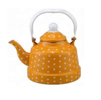 China Enamel Sample 7-10 Days Full Decal Teapot Kettle Featuring Stylish Dots Pattern Suitable for Bulk Supply for sale