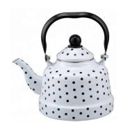 China Enamel Sample 7-10 Days Full Decal Teapot Kettle Featuring Stylish Dots Pattern Suitable for Bulk Supply for sale