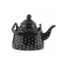 China Enamel Sample 7-10 Days Full Decal Teapot Kettle Featuring Stylish Dots Pattern Suitable for Bulk Supply for sale