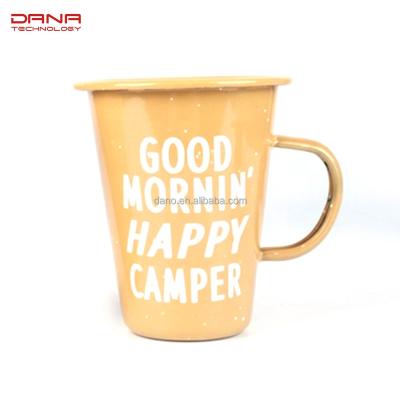 China 8x8cm Lightweight DANA-101 Tapered Enamel Cup Camping Enamel Travel Mug Drinking Cup Sets Perfect for Outdoor Adventures for sale