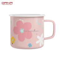 China 8x8cm Lightweight DANA-101 Tapered Enamel Cup Camping Enamel Travel Mug Drinking Cup Sets Perfect for Outdoor Adventures for sale