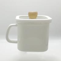 China 1000ml 1450ml 2650ml Enamel Casserole Pot Fire Safe Noodle Cooking Pot With Glass Lid for sale