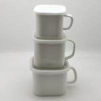 China Japanese Style Enamel Cooking Pot Soup Pot With Glass Lid 1000ml 1450ml 2650ml for sale