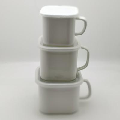 China Japanese Style Enamel Cooking Pot Soup Pot With Glass Lid 1000ml 1450ml 2650ml for sale
