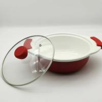 China Kitchen Enamel Carbon Steel Casserole Hotpots Cooking Pot Lightweight Eco Friendly for sale