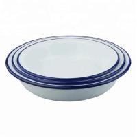 China Enamel Carbon Steel White Bowls Plates Sturdy and Elegant for Home Restaurant Table Settings for sale