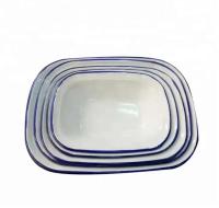 China Enamel Carbon Steel White Bowls Plates Sturdy and Elegant for Home Restaurant Table Settings for sale