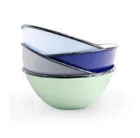 China Enamel Carbon Steel White Bowls Plates Sturdy and Elegant for Home Restaurant Table Settings for sale