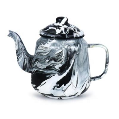 China Portable Food Grade Keep Warmer Kettle Enamel Steel Kettle 1.1L 1.4L Capacity for sale